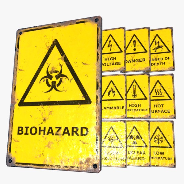 Danger signs model - TurboSquid 2033630