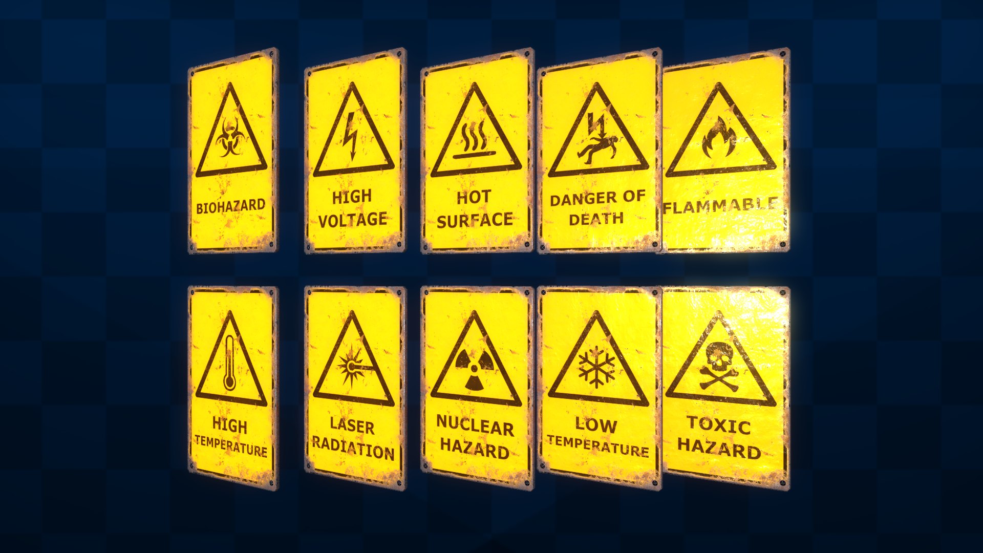 Danger Signs Model - TurboSquid 2033630