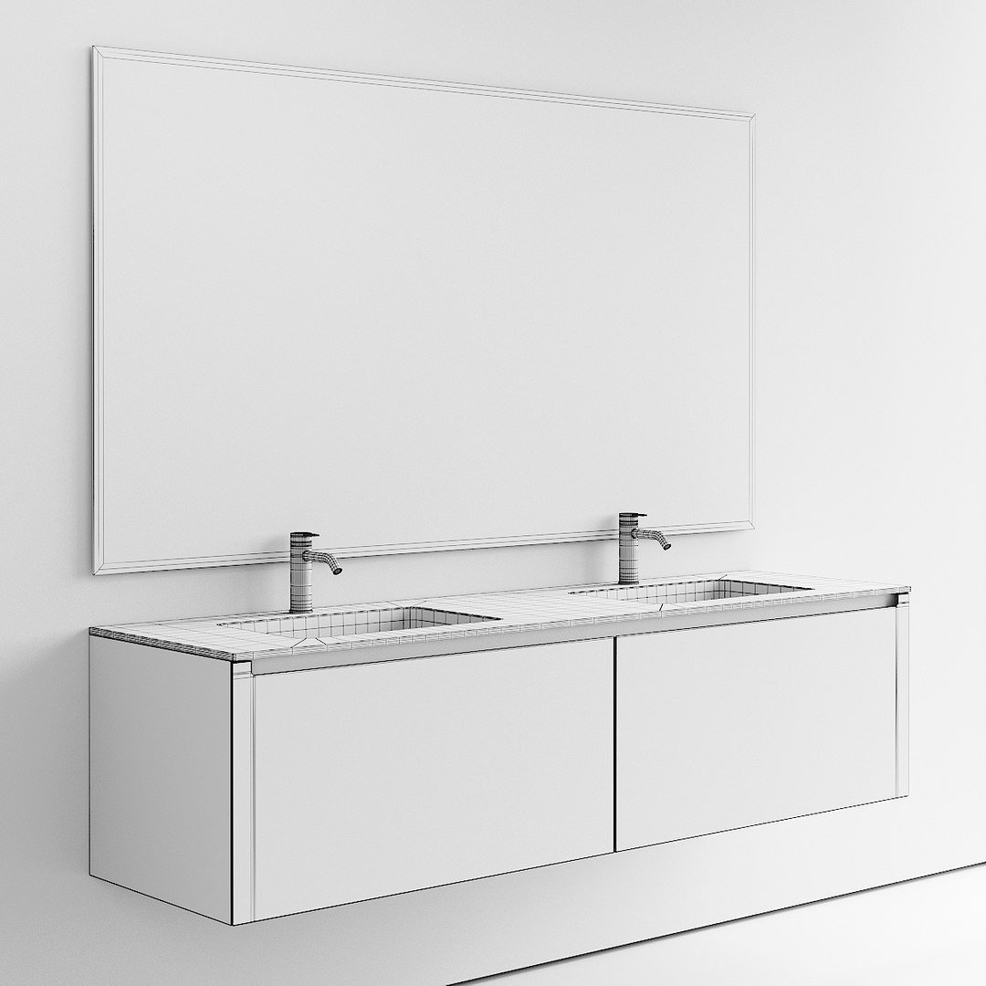 3D Inbani Strato H Vanity Unit Set 1 - TurboSquid 1760036