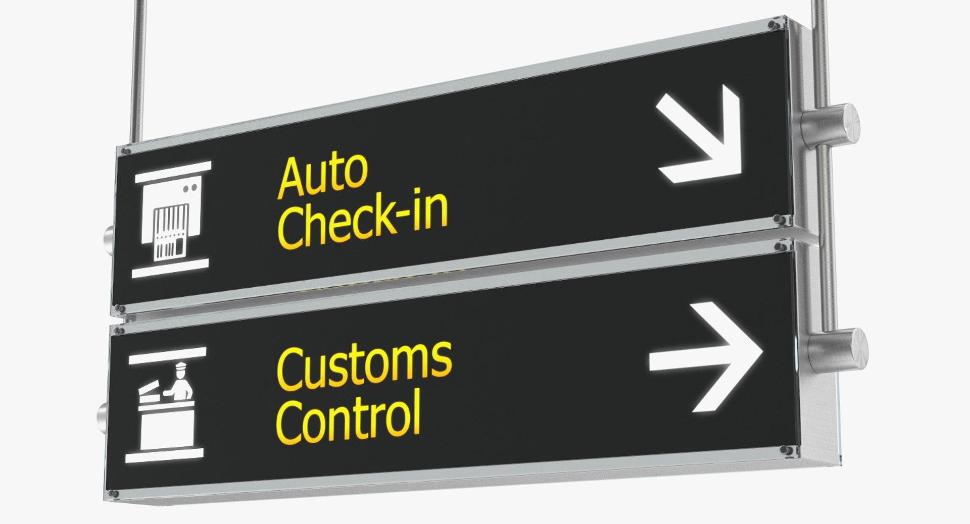 Airport signs customs control model - TurboSquid 1329404