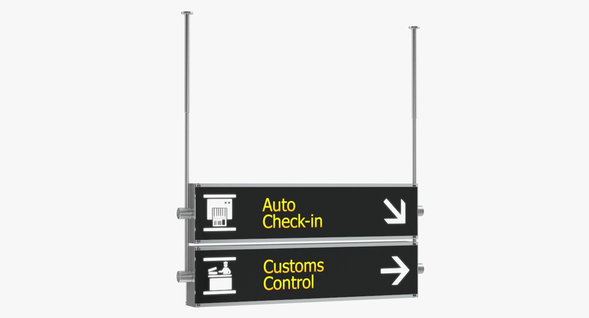 Airport signs customs control model - TurboSquid 1329404