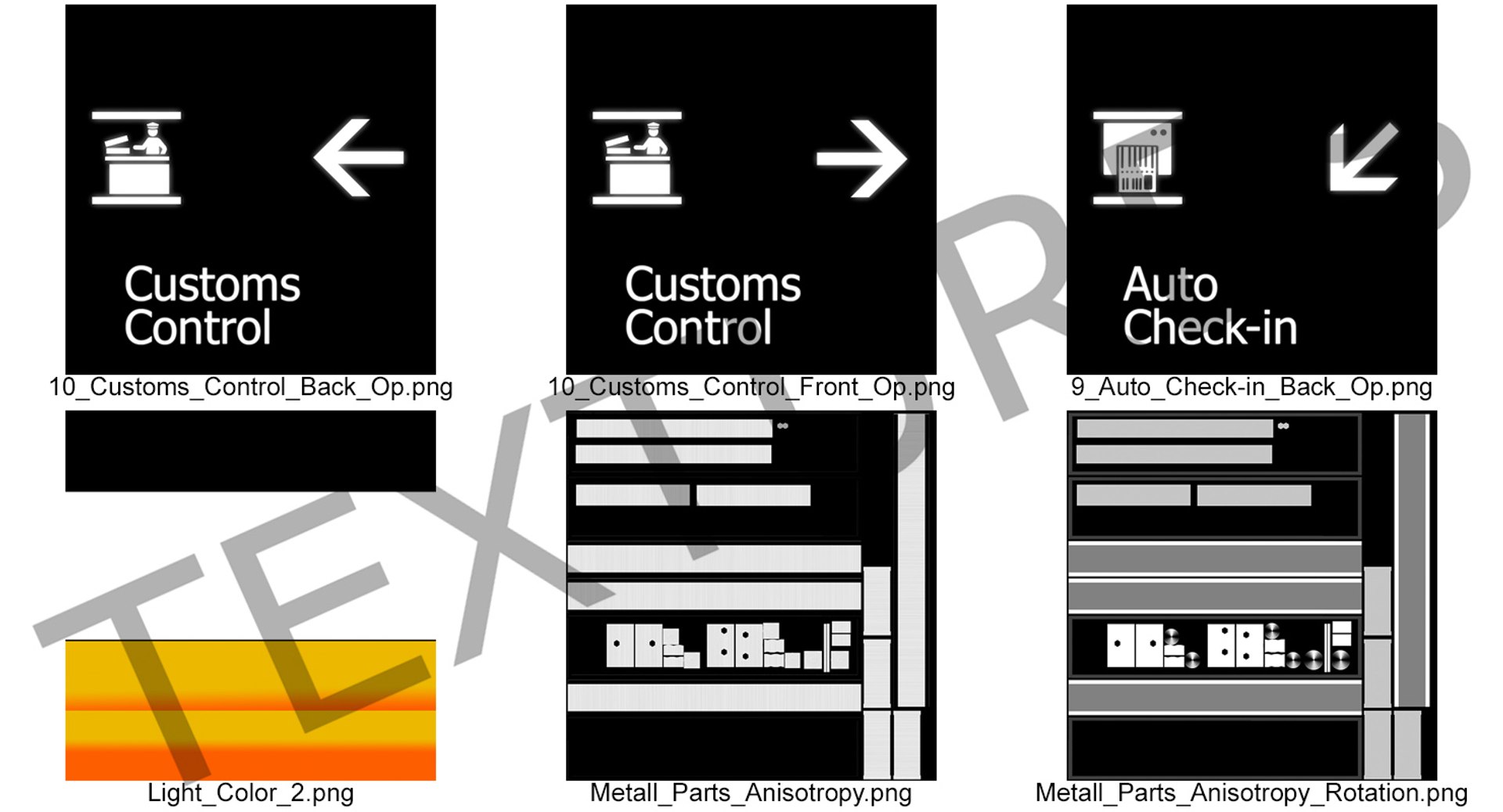 Airport signs customs control model - TurboSquid 1329404