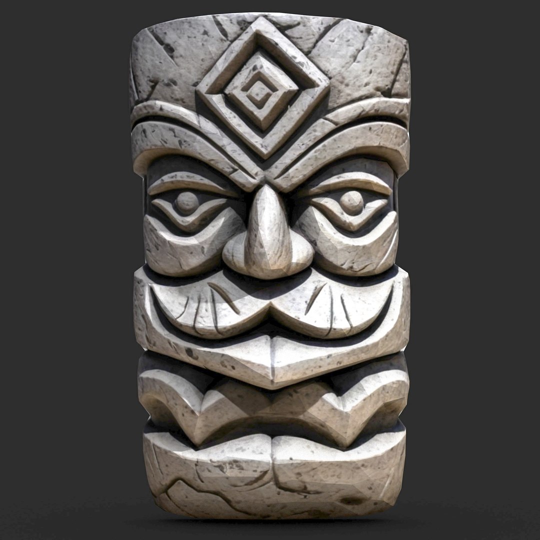 3D Tiki Totem Mask Low Poly 5 Model - TurboSquid 2301387