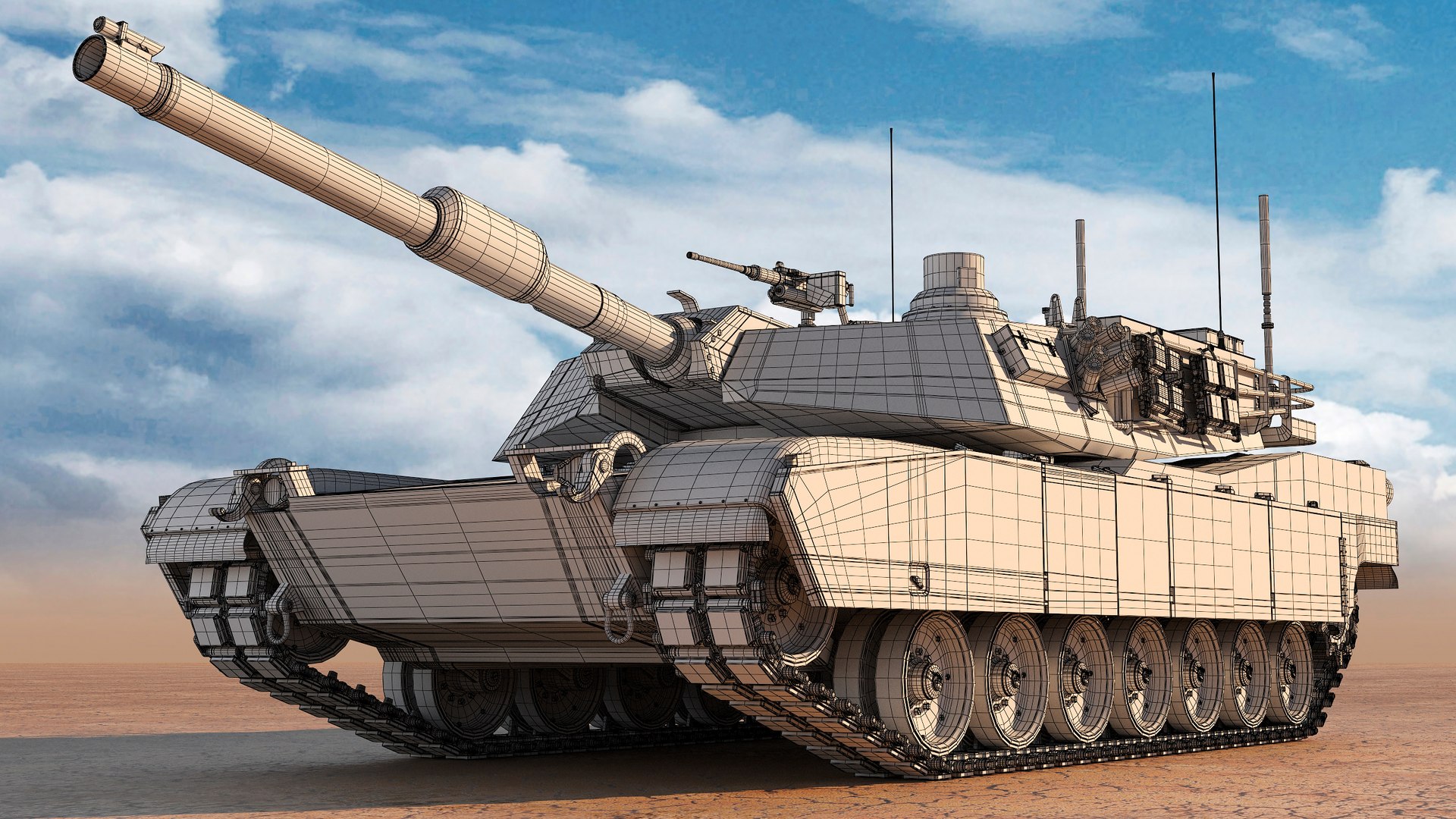 3D M1A1 Abrams Main Battle Tank Only UVW - TurboSquid 2306844
