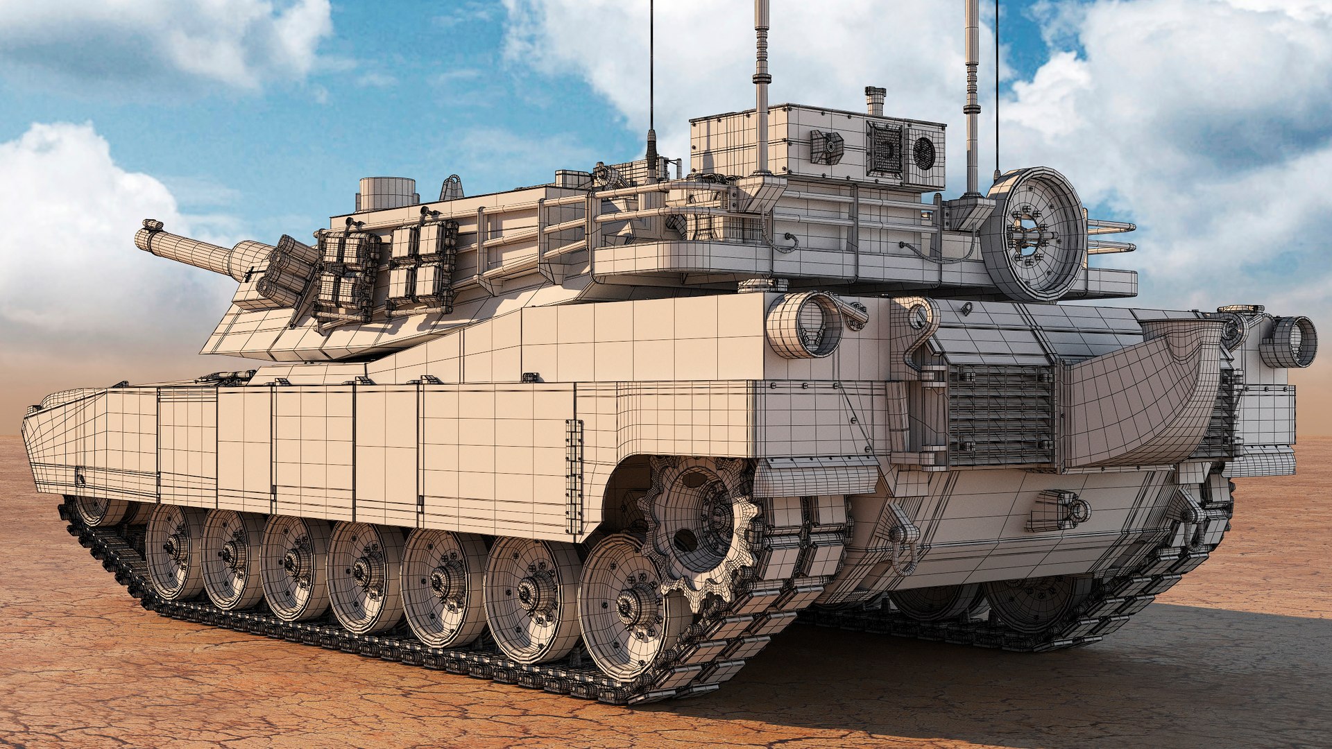 3D M1A1 Abrams Main Battle Tank Only UVW - TurboSquid 2306844