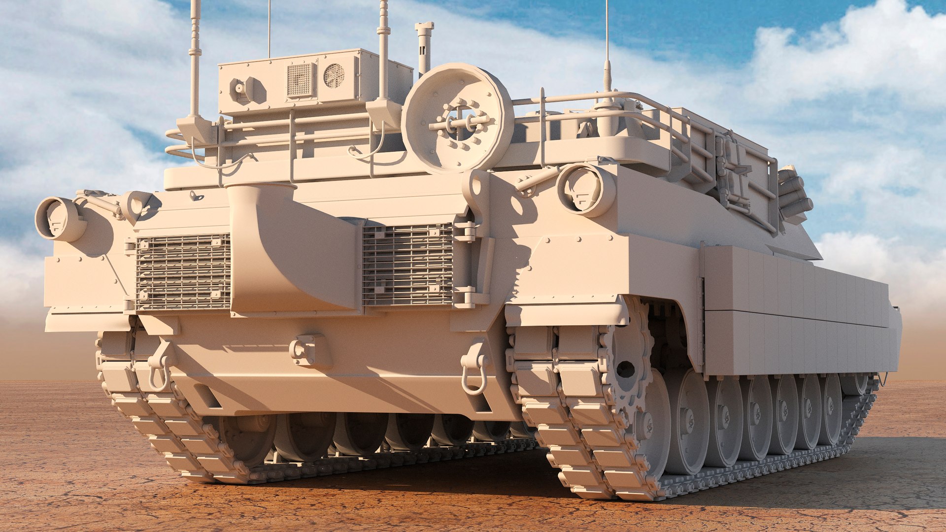 3D M1A1 Abrams Main Battle Tank Only UVW - TurboSquid 2306844