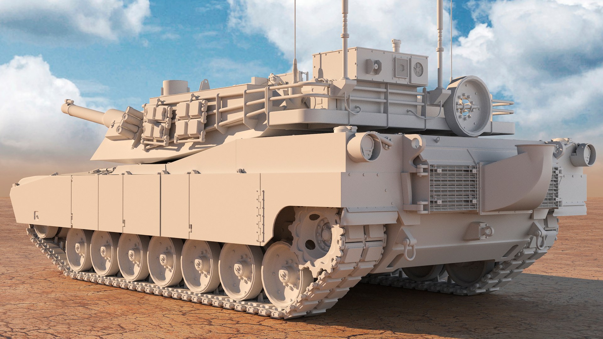 3D M1A1 Abrams Main Battle Tank Only UVW - TurboSquid 2306844