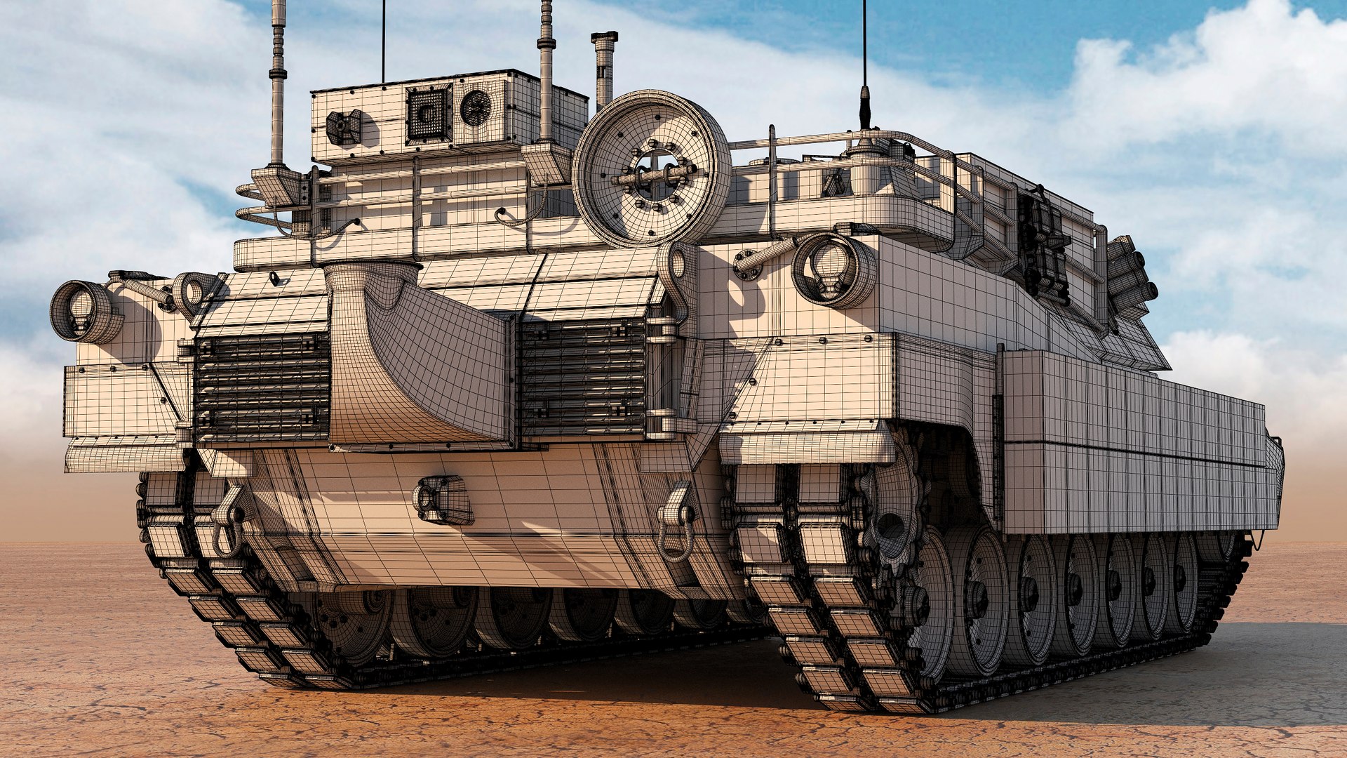 3D M1A1 Abrams Main Battle Tank Only UVW - TurboSquid 2306844