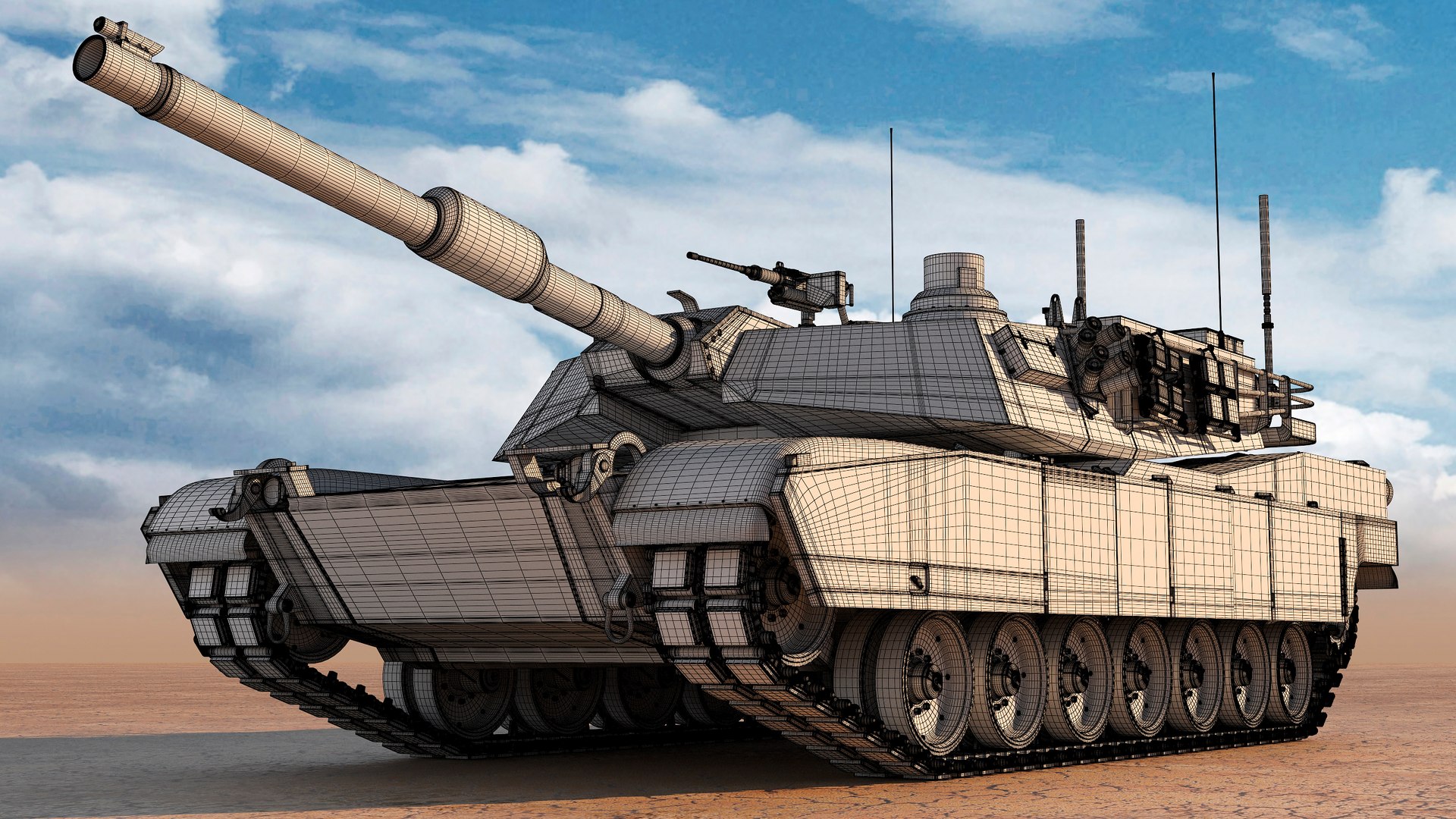 3D M1A1 Abrams Main Battle Tank Only UVW - TurboSquid 2306844