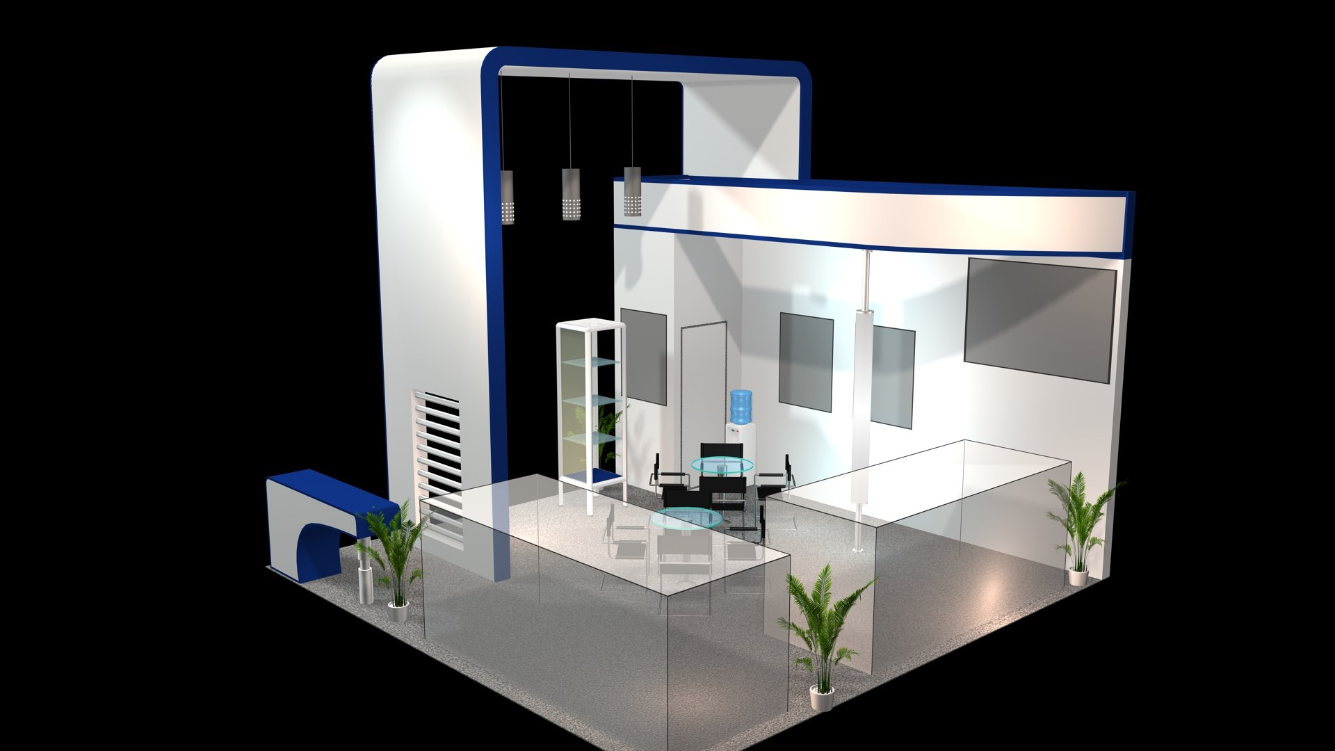 3D 8x8 Exhibition Stand Design 3 Side Open - TurboSquid 1866664