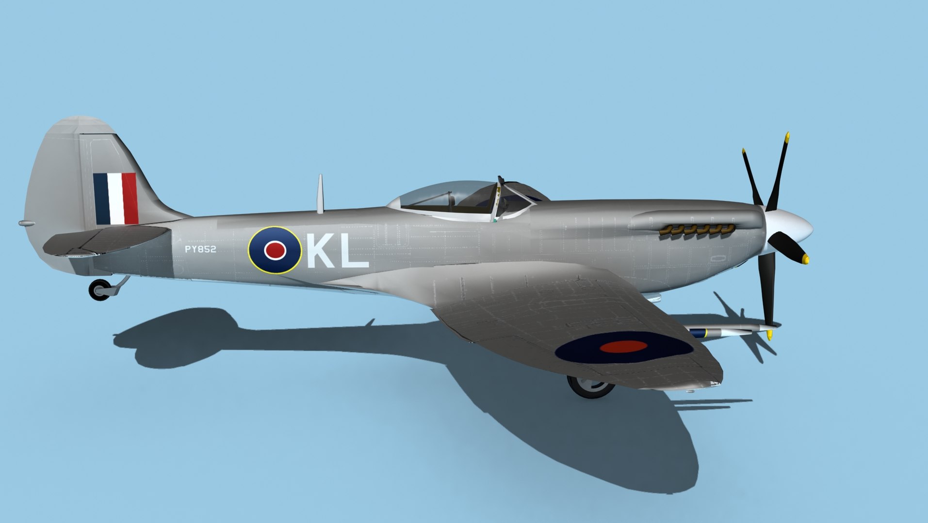 Supermarine Spitfire Mk 14e V04 3D Model - TurboSquid 1925223