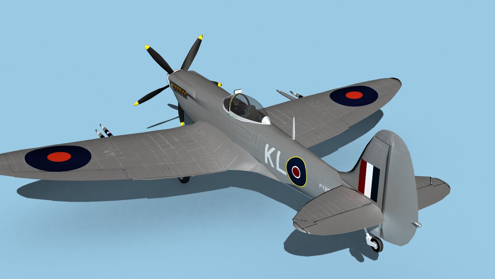 Supermarine Spitfire Mk 14e V04 3D Model - TurboSquid 1925223