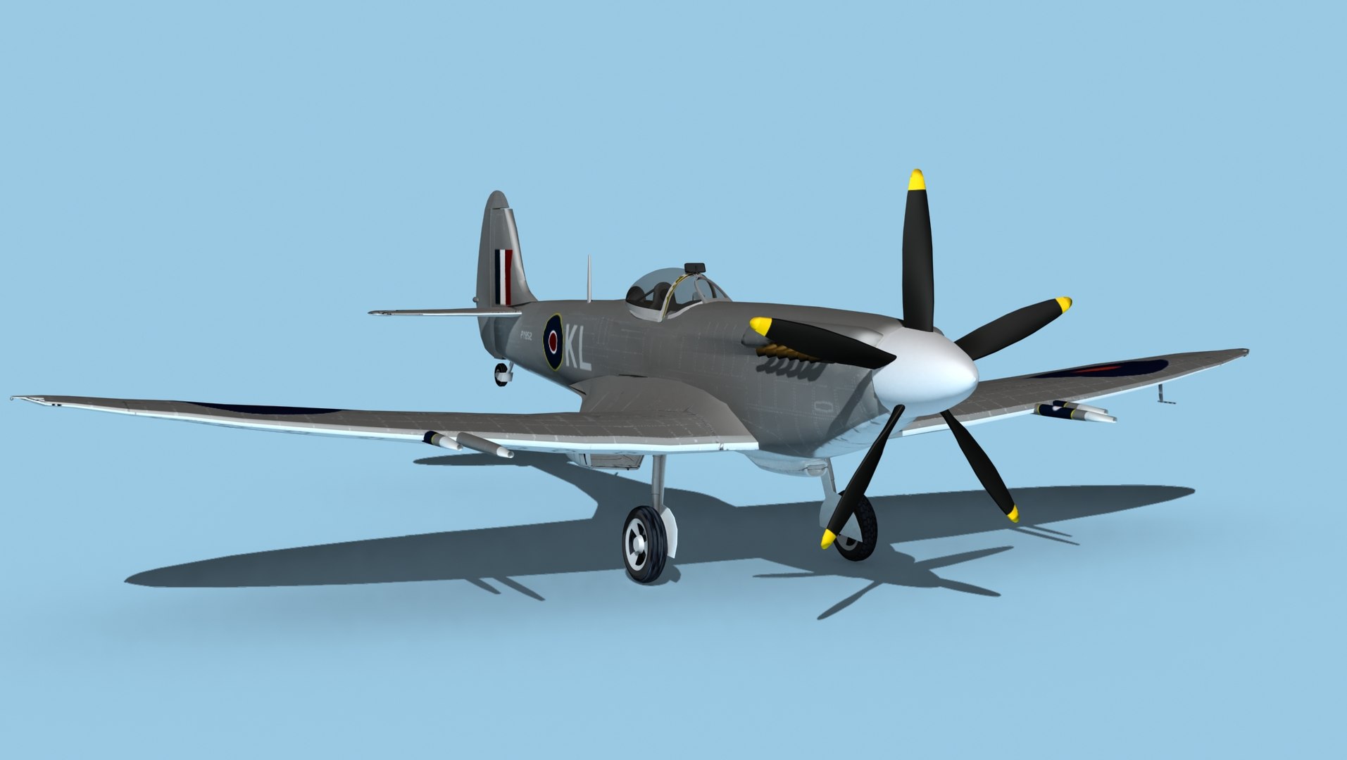 Supermarine Spitfire Mk 14e V04 3D Model - TurboSquid 1925223