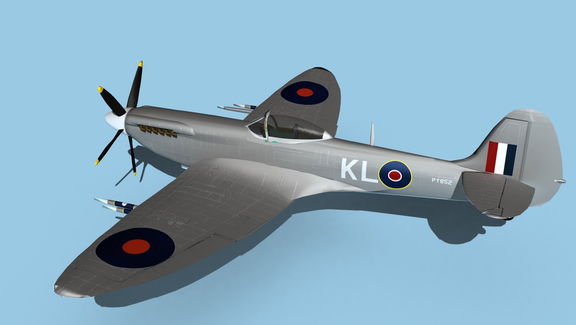 Supermarine Spitfire Mk 14e V04 3D Model - TurboSquid 1925223