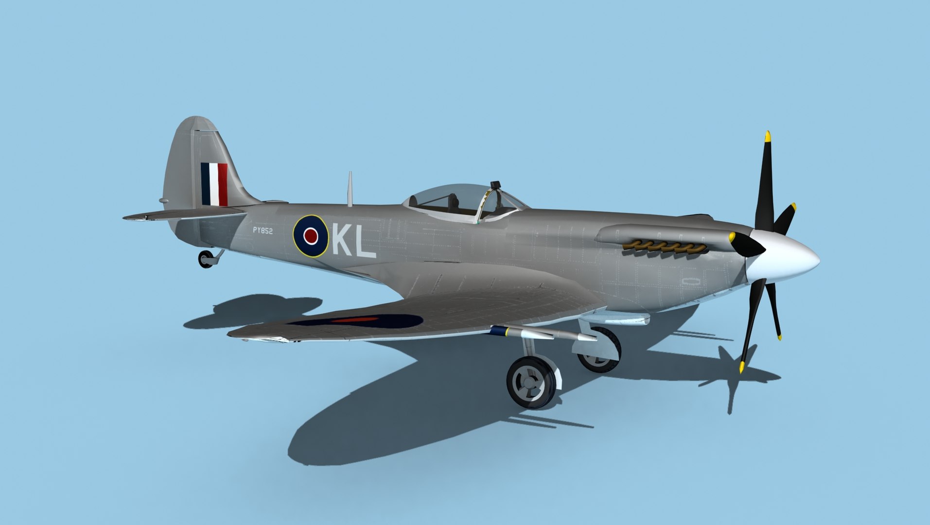 Supermarine Spitfire Mk 14e V04 3D Model - TurboSquid 1925223