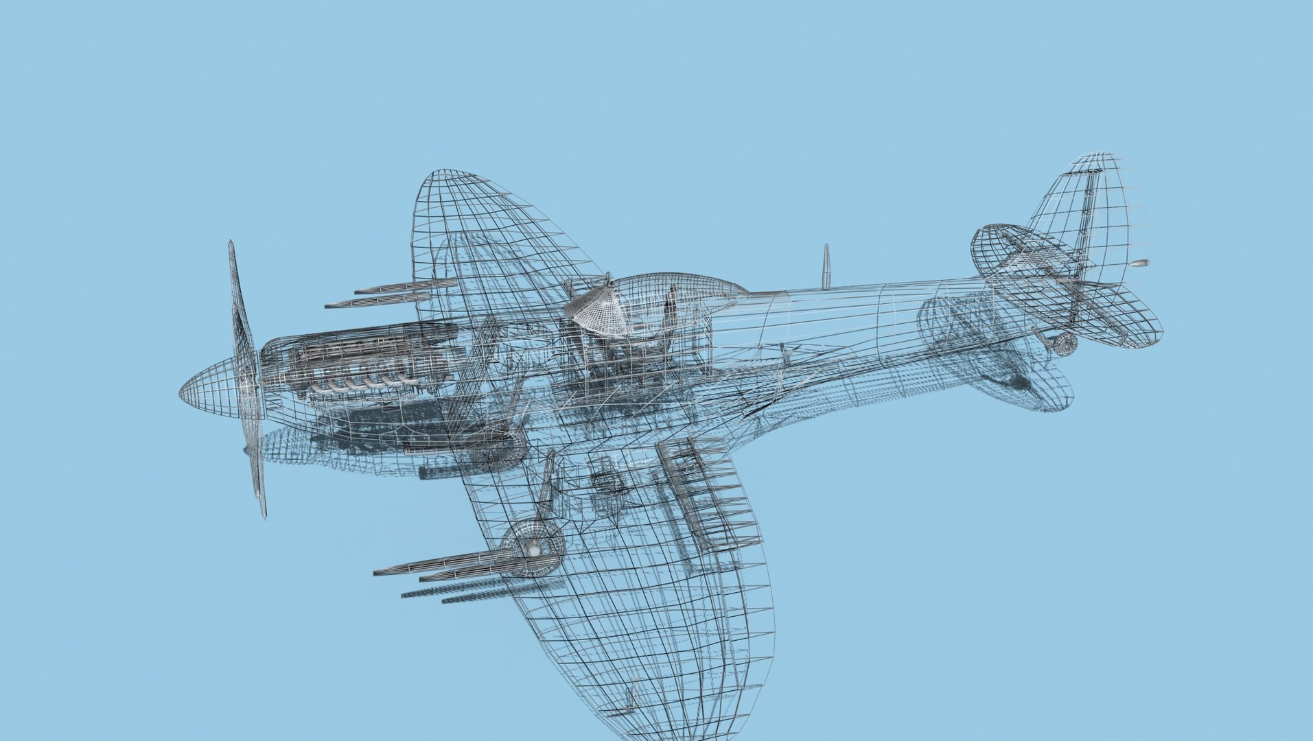 Supermarine Spitfire Mk 14e V04 3D Model - TurboSquid 1925223