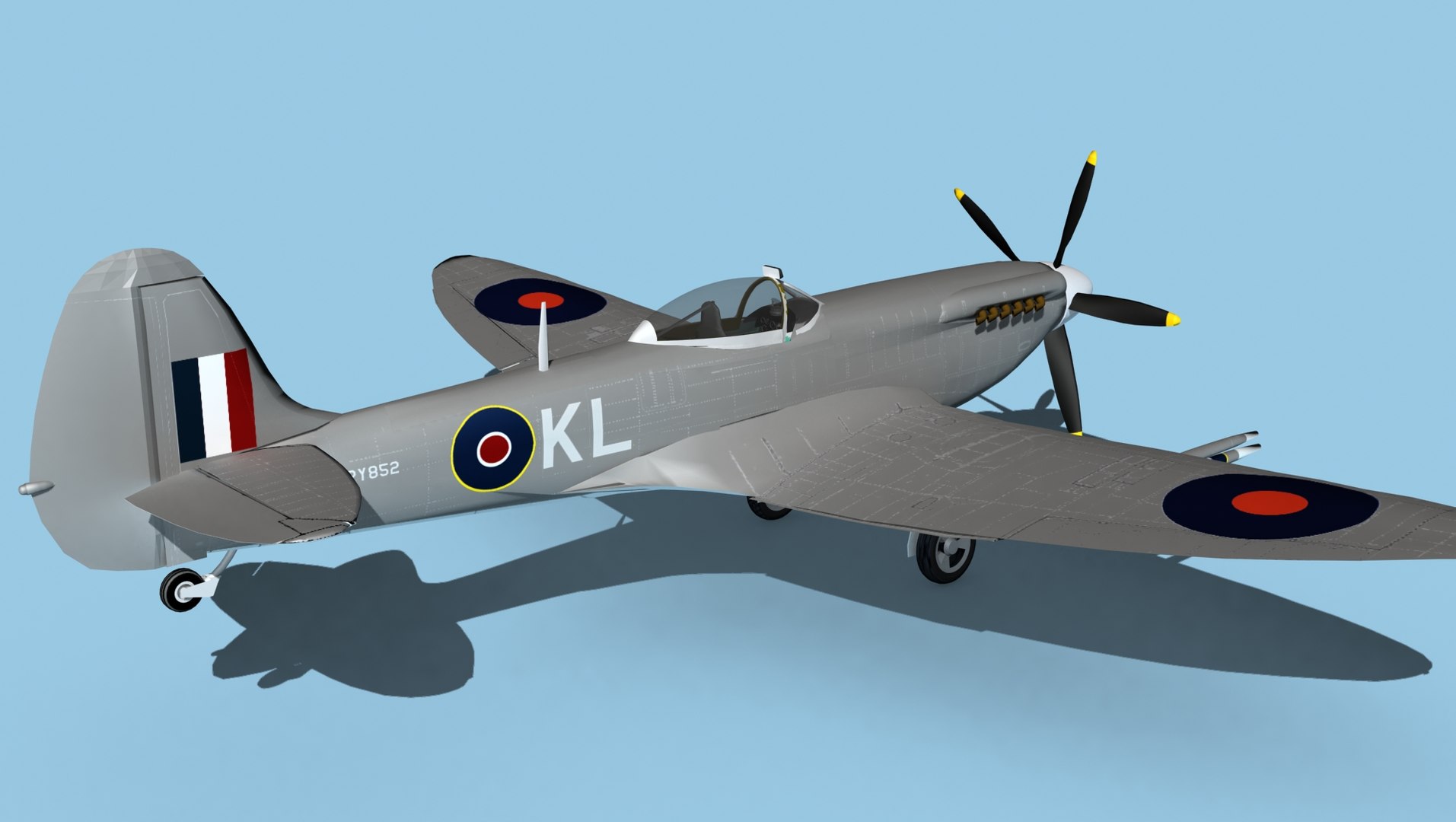 Supermarine Spitfire Mk 14e V04 3D Model - TurboSquid 1925223