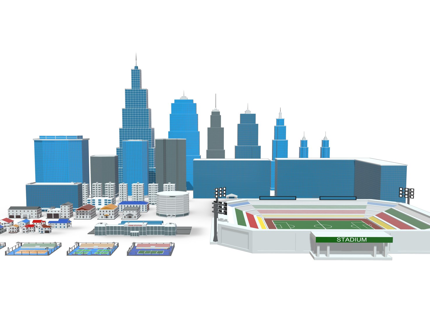 Collection Buildings - Low Poly - Cartoon 3D - TurboSquid 2147400