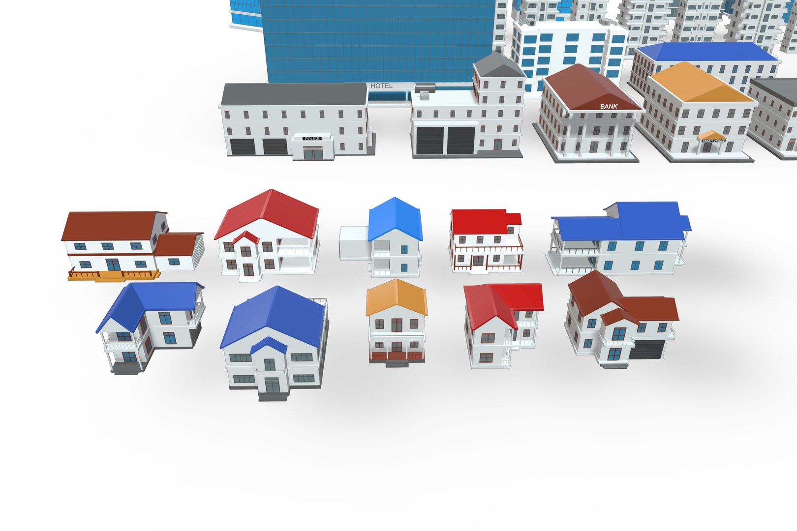 Collection Buildings - Low Poly - Cartoon 3D - TurboSquid 2147400