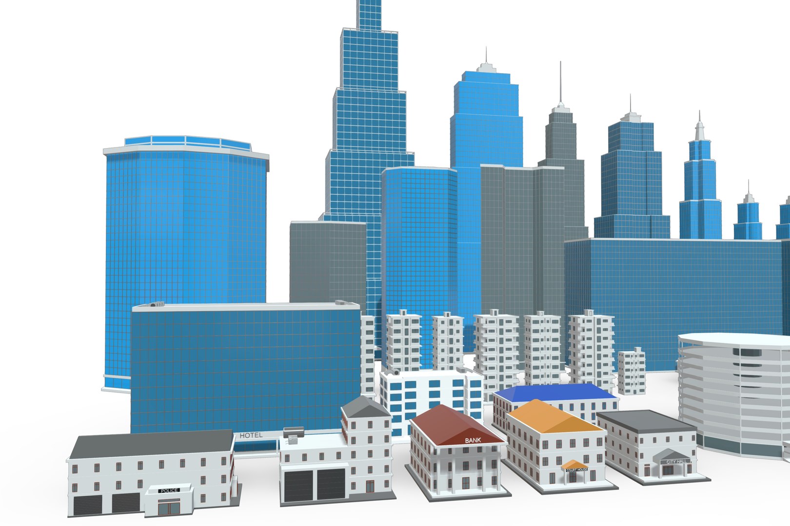 Collection Buildings - Low Poly - Cartoon 3D - TurboSquid 2147400