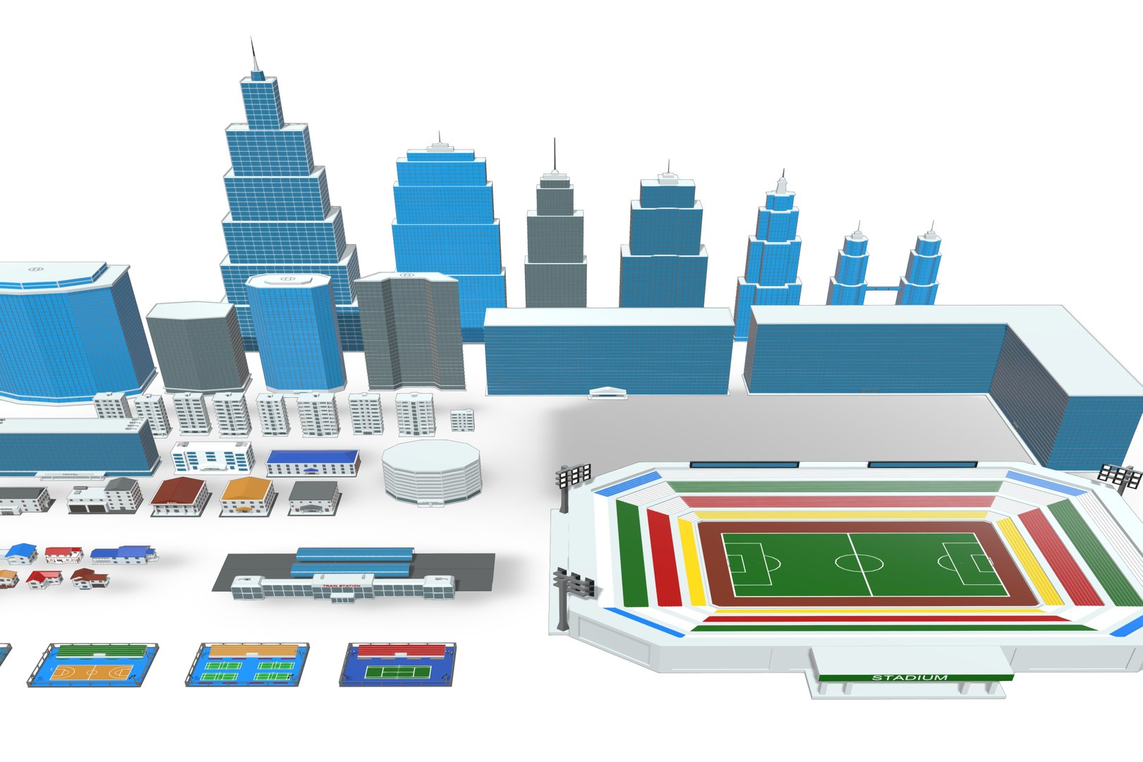 Collection Buildings - Low Poly - Cartoon 3D - TurboSquid 2147400