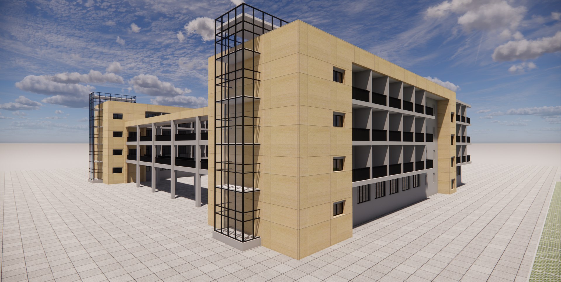 3D Office Building And Dormitory-A5 - TurboSquid 2098995