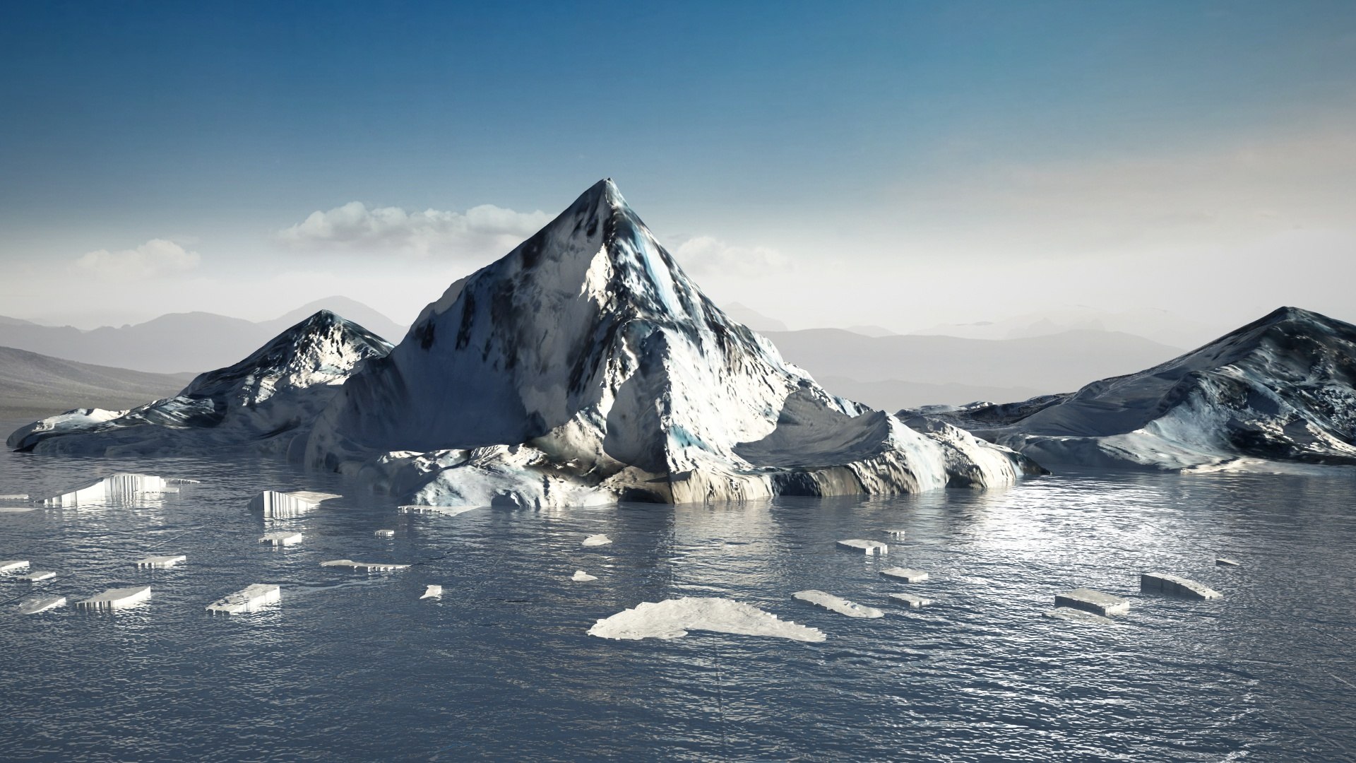 3D Model Icebergs Icescape Snow Ice Polar Pole Ocean Water Sea Arctic ...