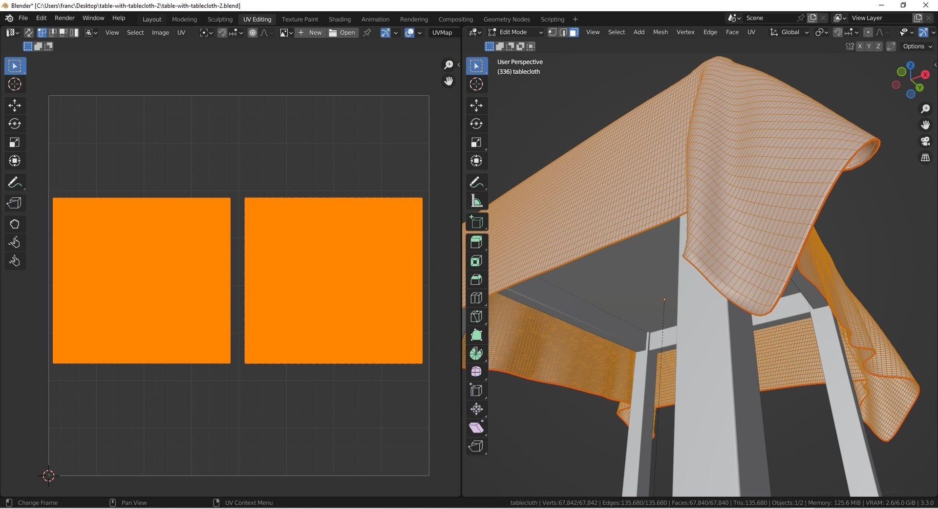 Table With Tablecloth 2 3D - TurboSquid 1972628