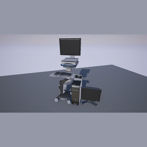 3d hospital computer cart