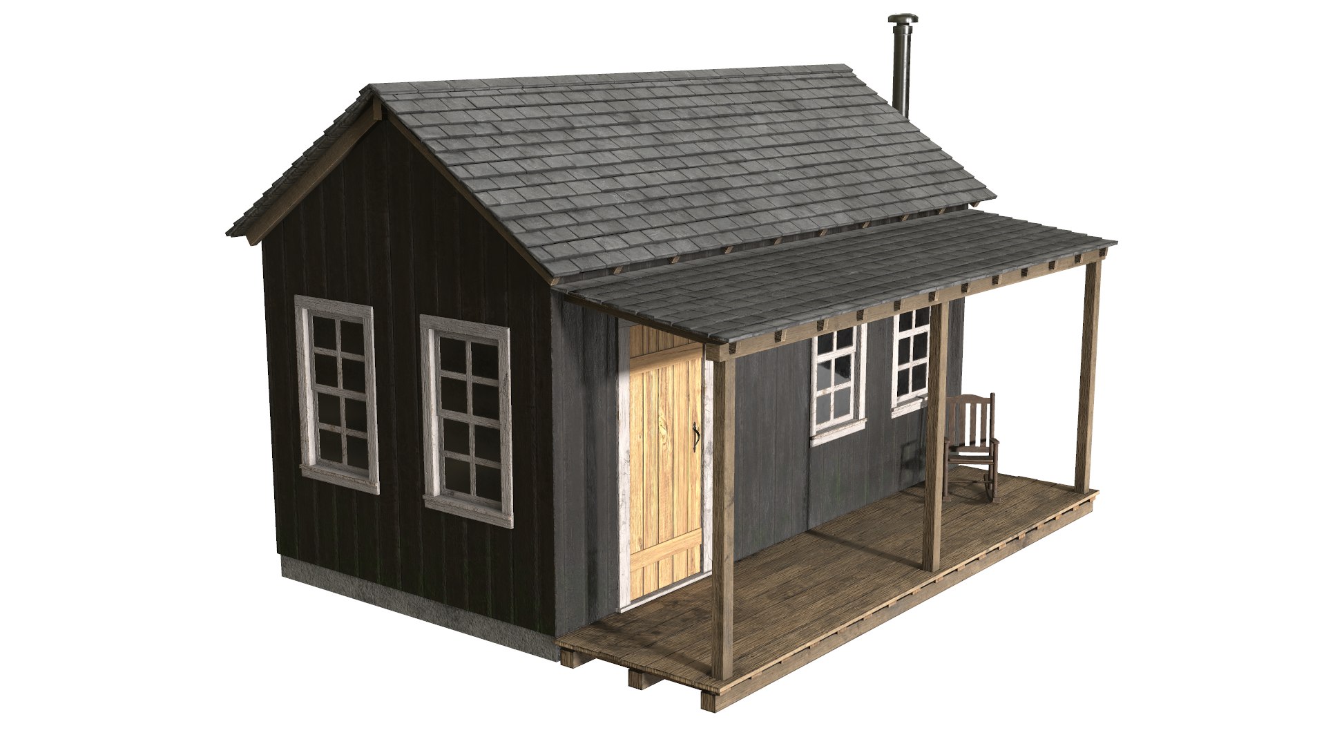 3D Model Wooden Cabin - TurboSquid 1908119