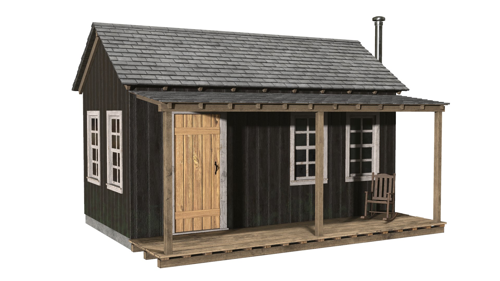 3D Model Wooden Cabin - TurboSquid 1908119