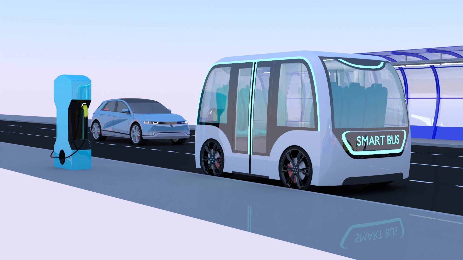 3D Model Elevated Train And Bus Station III - TurboSquid 2209541