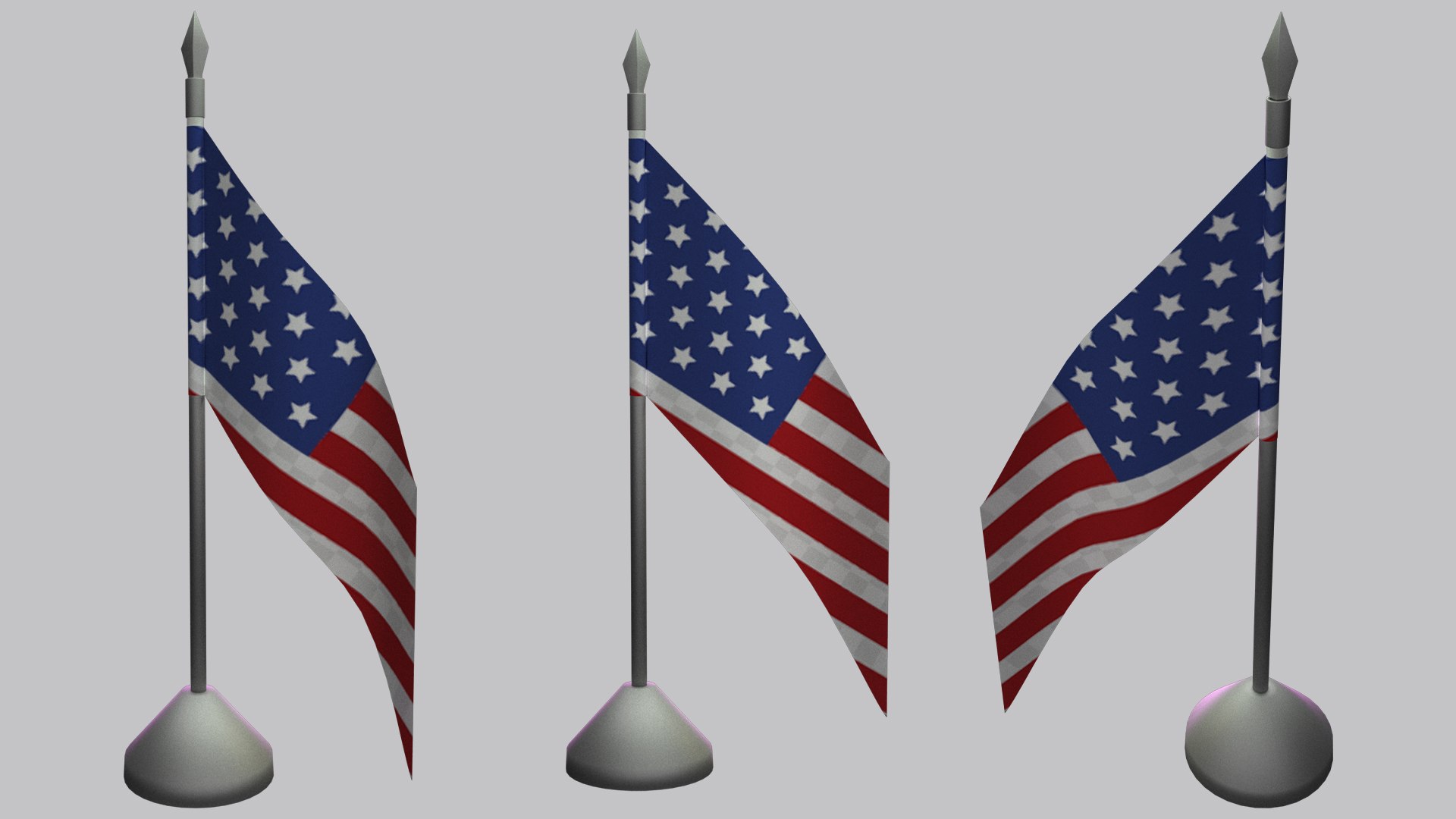 American Flag Flag Desktop 3D Model - TurboSquid 1866367