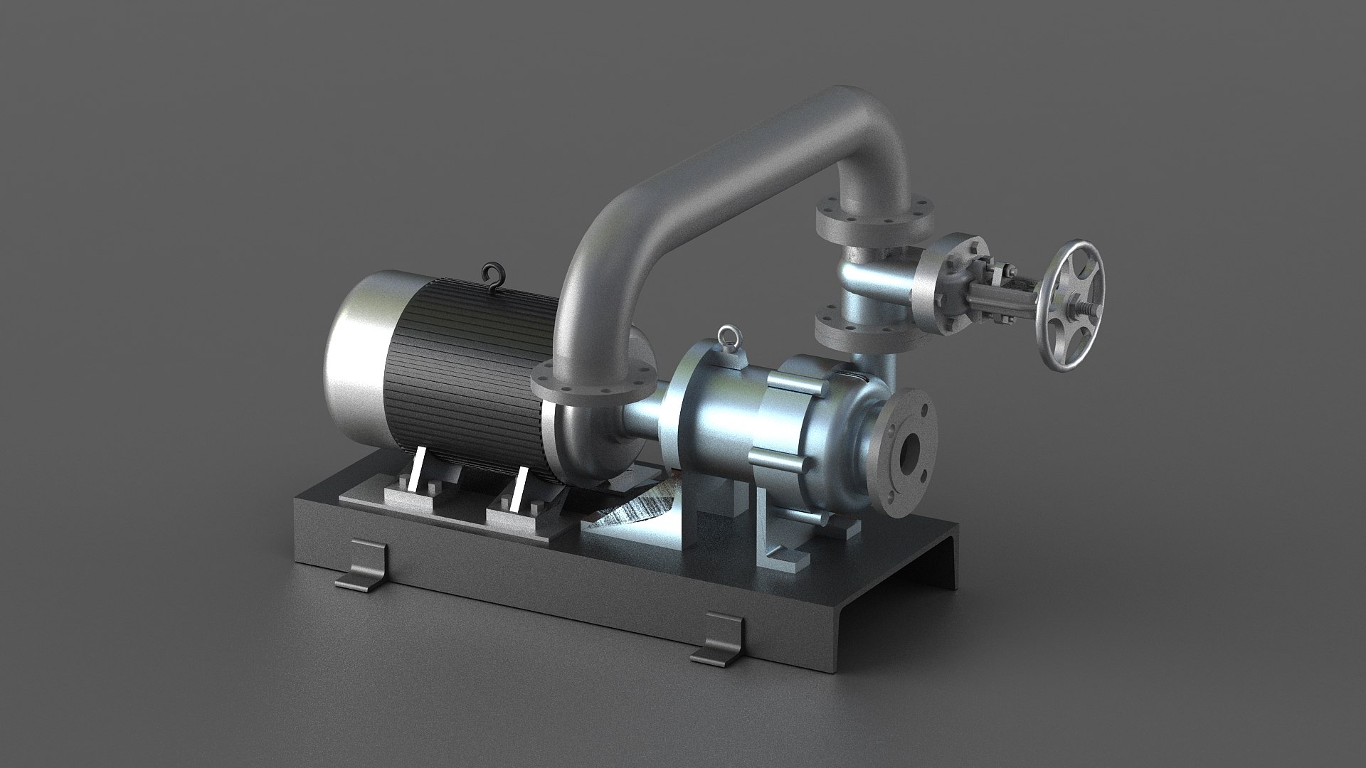 Pump Pumping Centrifugal Power Fluid Water Oil Compressor 3D ...