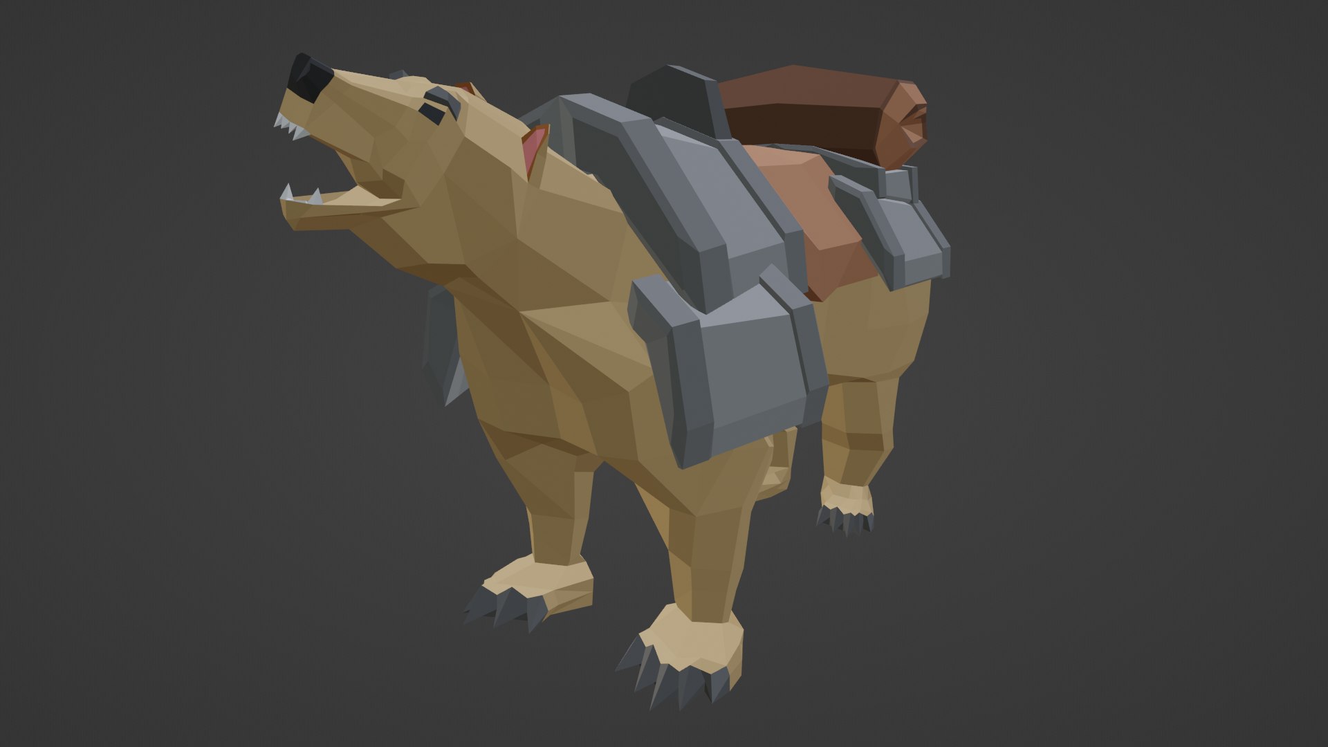 3D LOW POLY Bear Light Brown Armor Model - TurboSquid 2131339