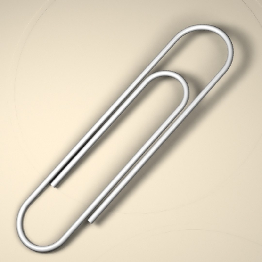 3d model paper paperclip