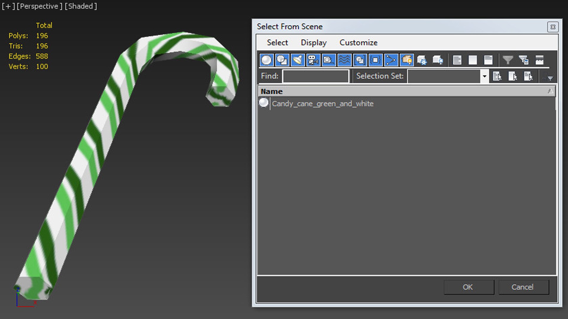Candy Cane Green And White 3D Model - TurboSquid 1986899