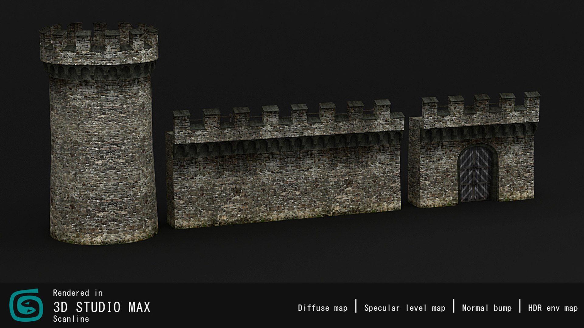 Castle Wall 3d Max