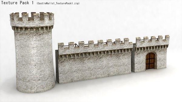 castle wall 3d max