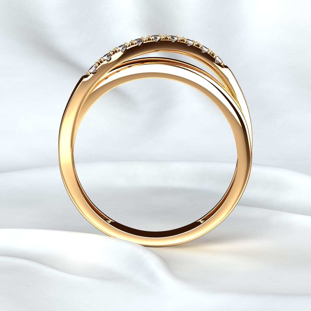 Elegant Lines Gold Ring model - TurboSquid 1779244