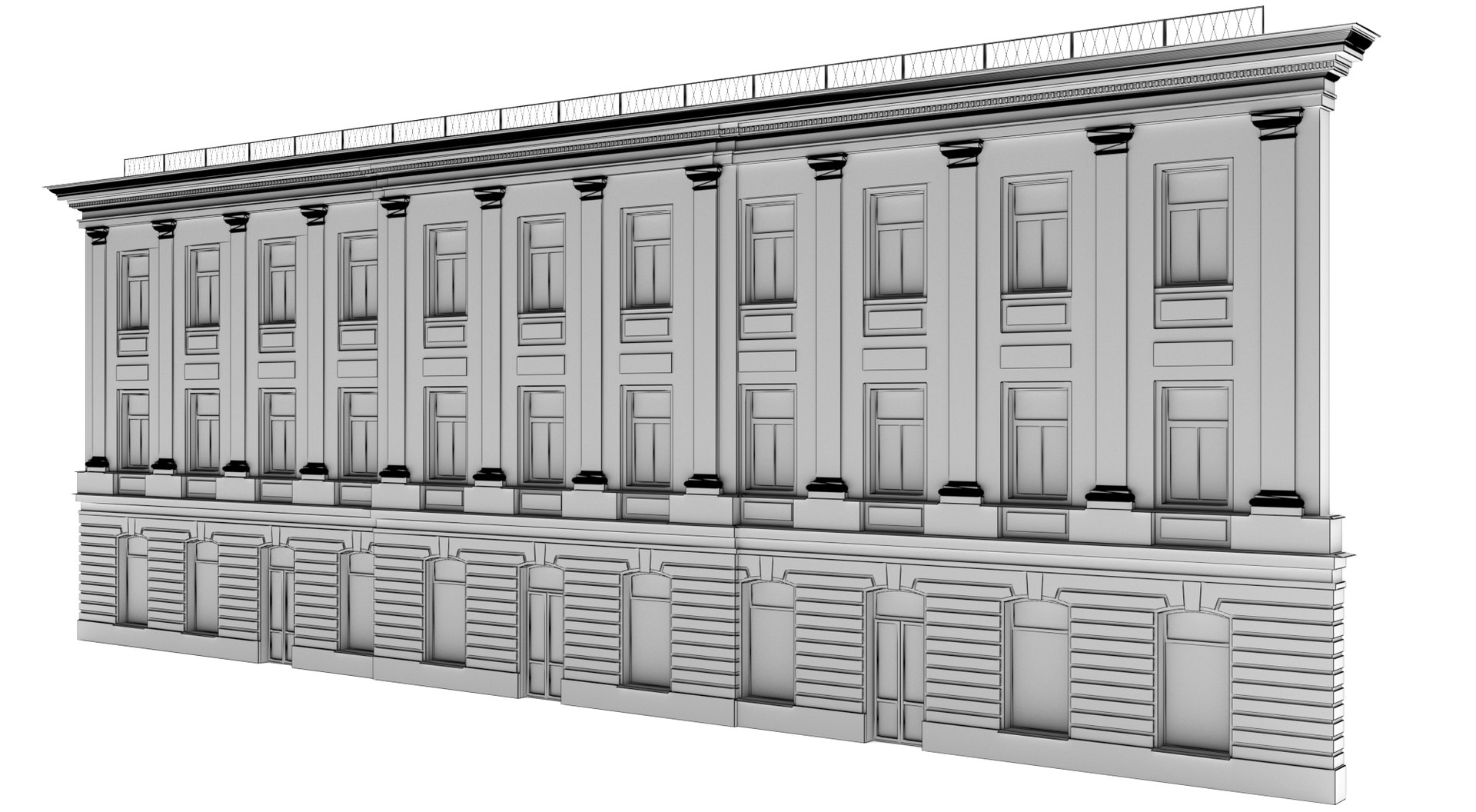 Building Facade 3D Model - TurboSquid 1806231