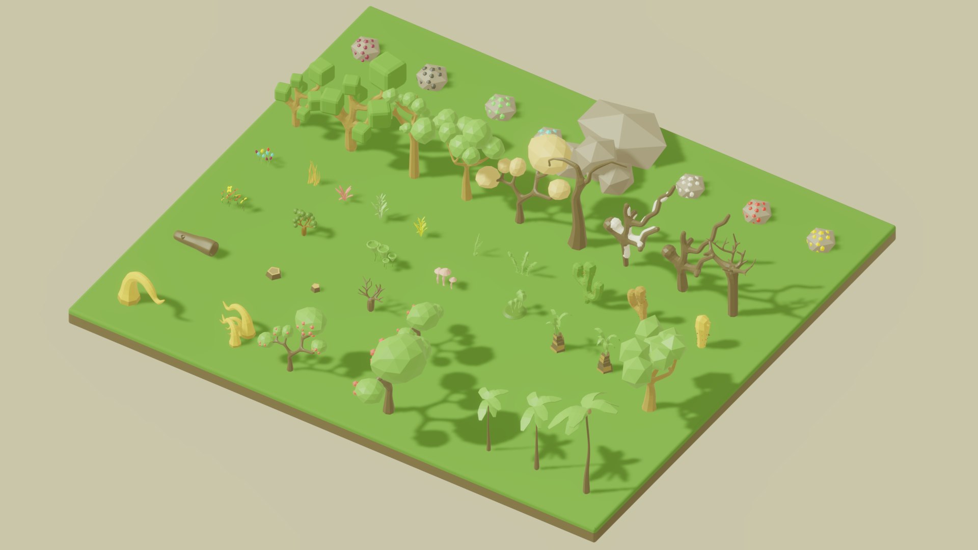 3D Model Forest Pack 3D Low-poly - TurboSquid 1990779