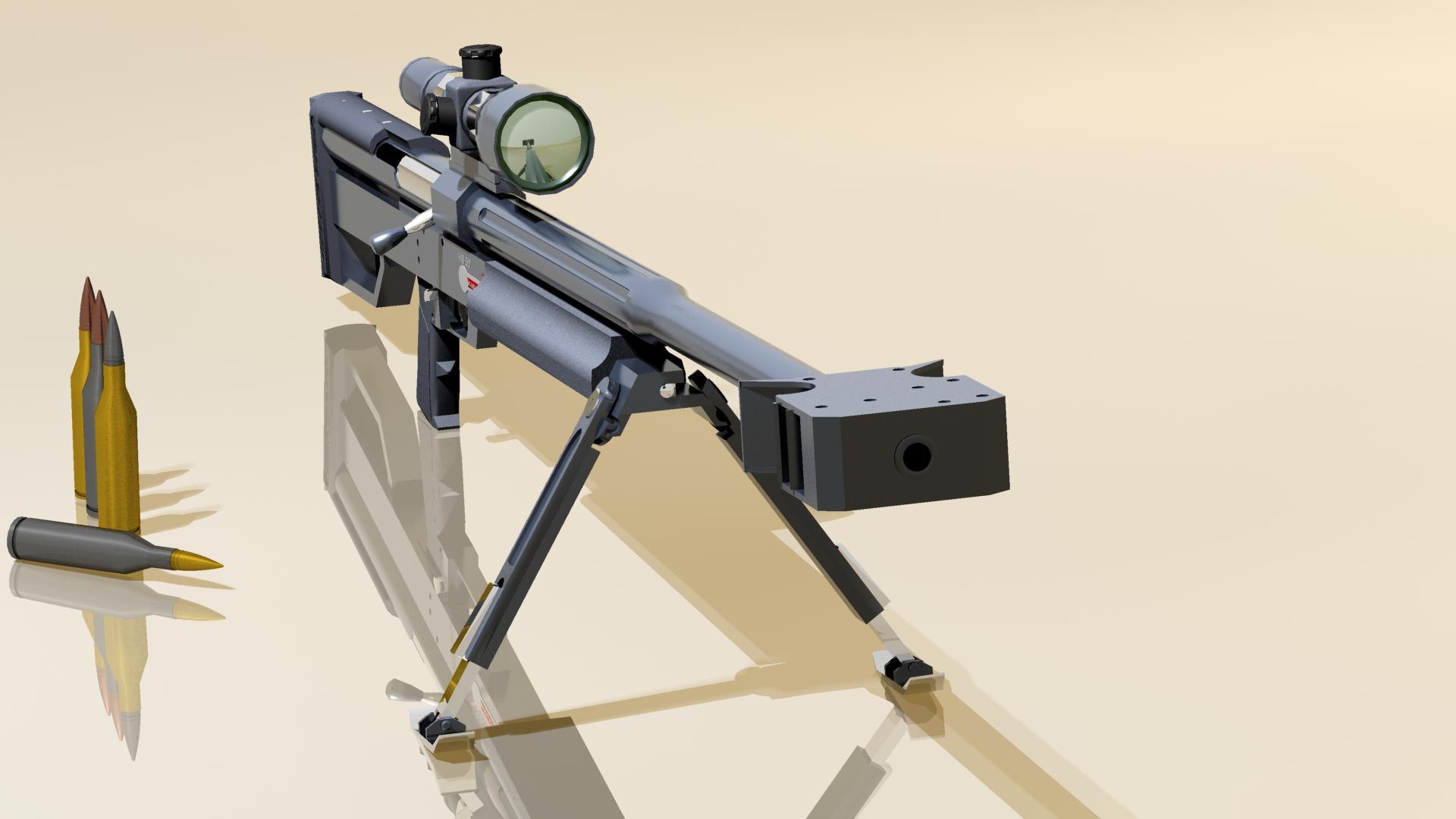 3d model of gun hs-50