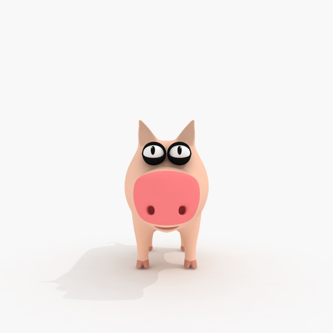 3d Model Of Cartoon Pig Rig