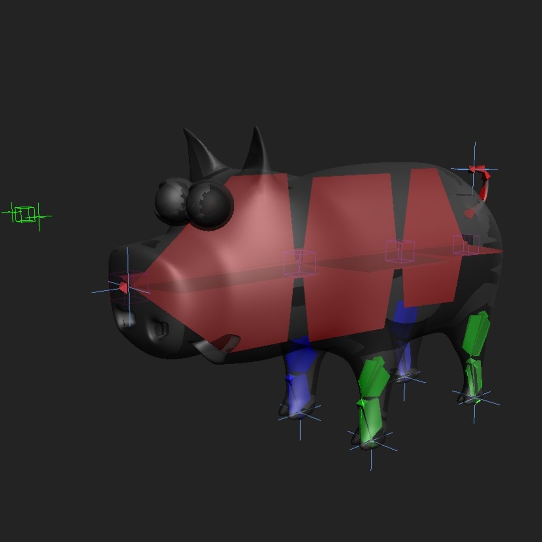 3d Model Of Cartoon Pig Rig