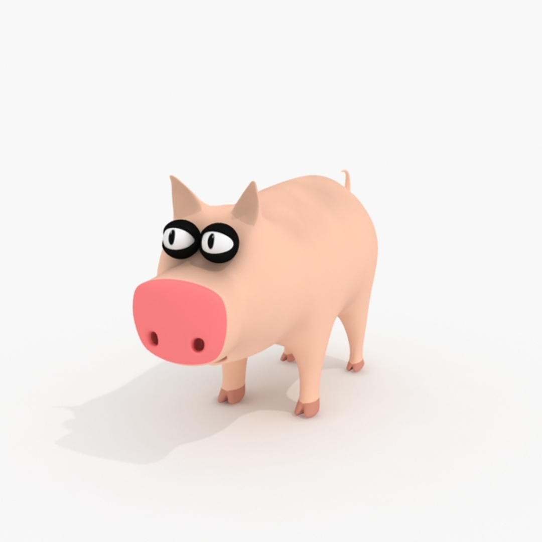 3d Model Of Cartoon Pig Rig
