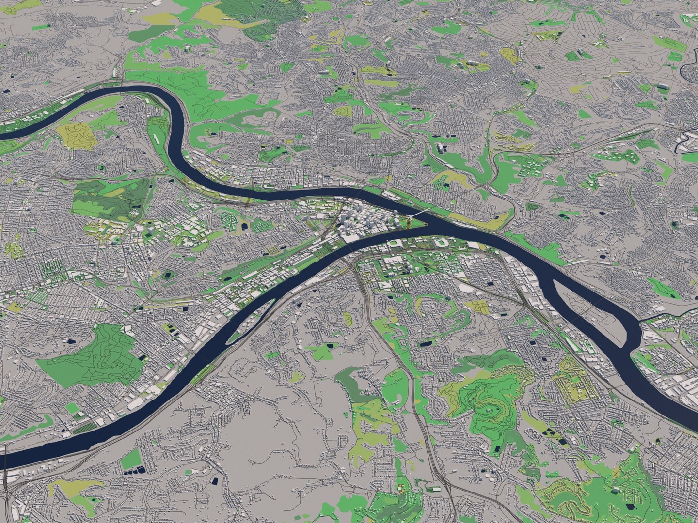 Pittsburgh Maps 3D - TurboSquid 1433836