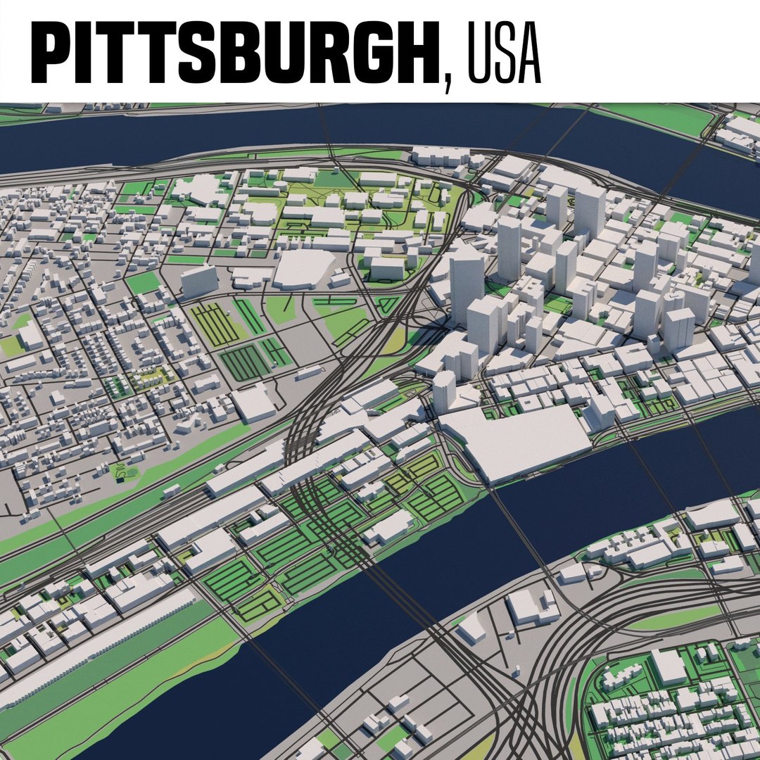 Pittsburgh Maps 3D - TurboSquid 1433836