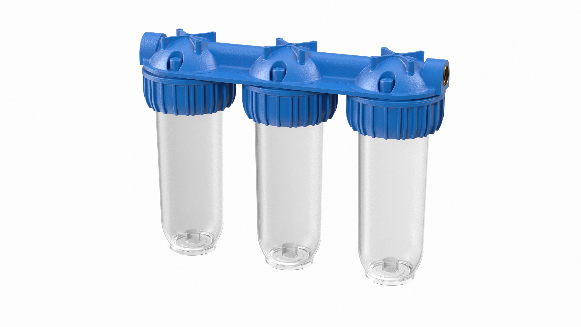 Triple Stage Water Filter Housing Transparent Model - TurboSquid 1735252
