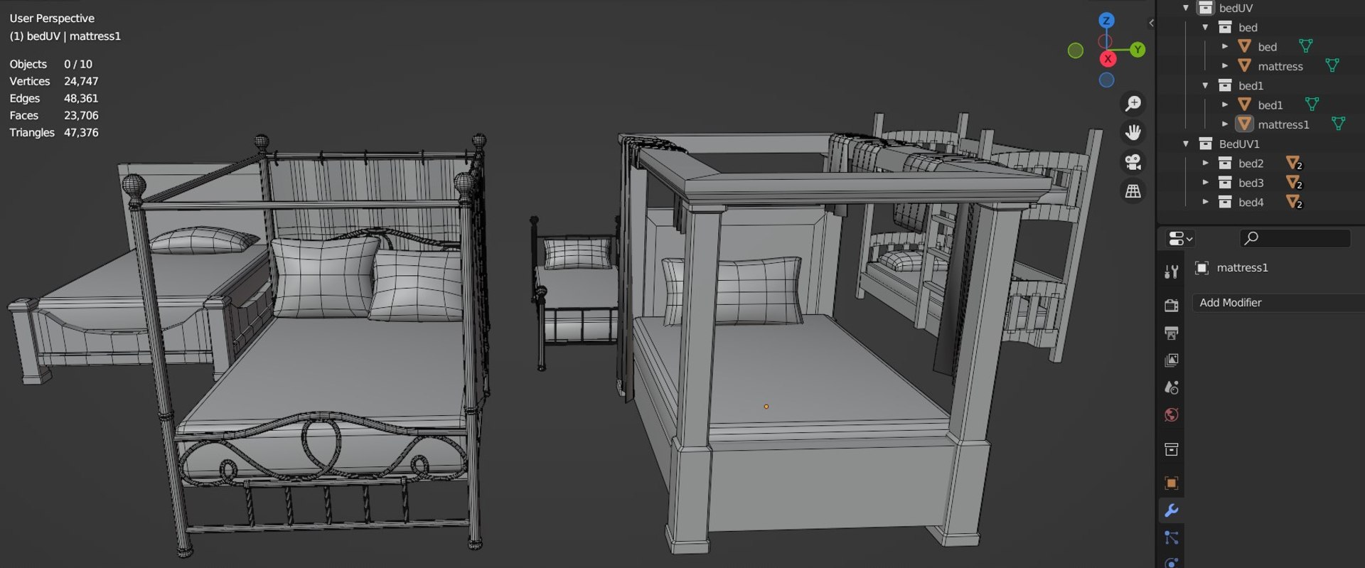 3D Set Of 5 Old Beds - TurboSquid 2058085